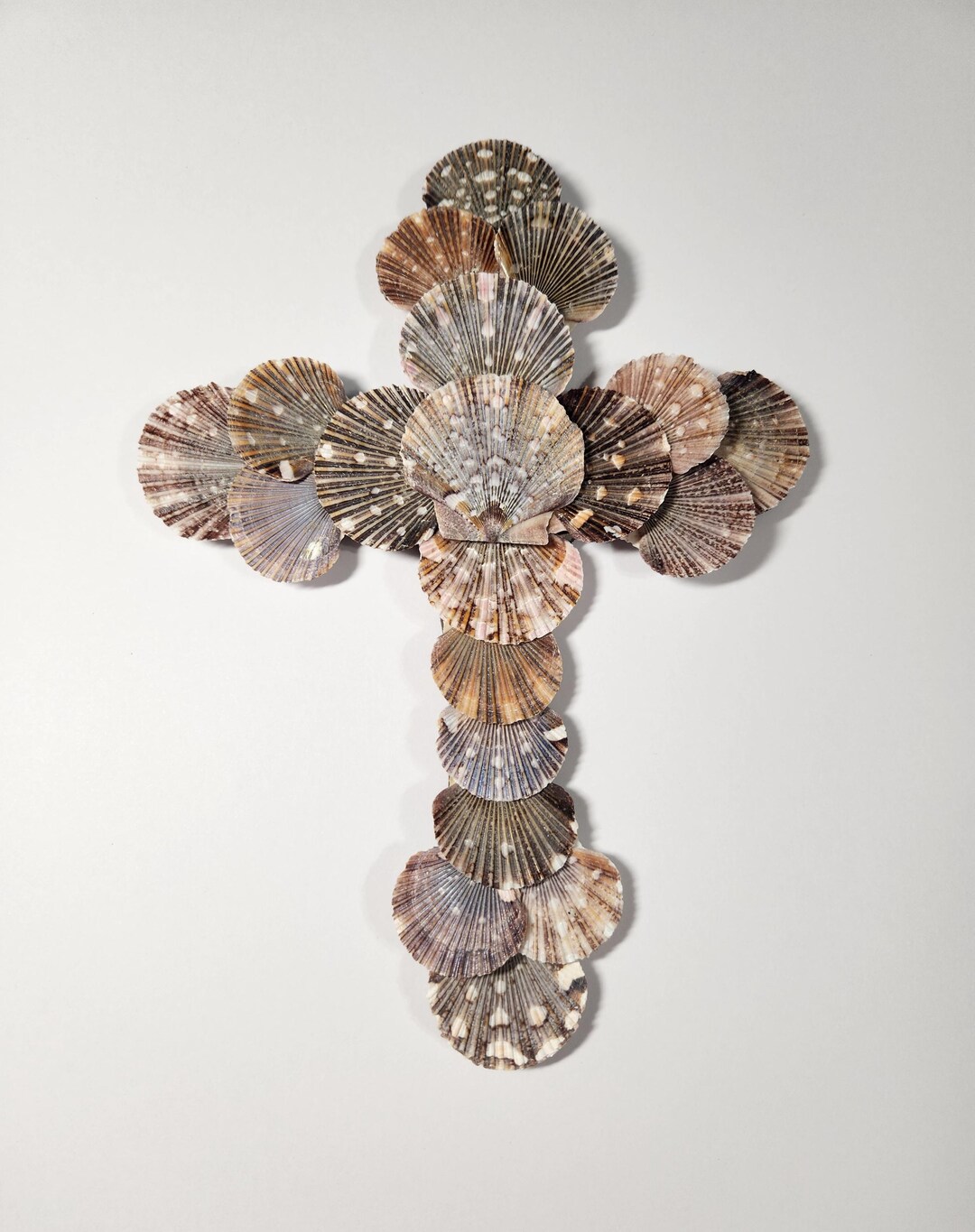 Seashell Cross Hanging Wooden Shell Wall Decoration Natural Shells ...