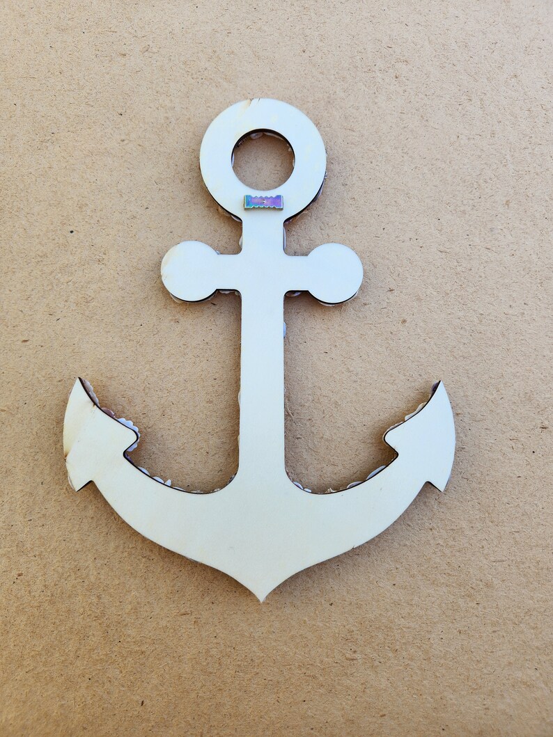 Sea Shell Anchor Wall Decor Wooden Anchor Wall Hanging Coastal Beach House Natural Shells ...