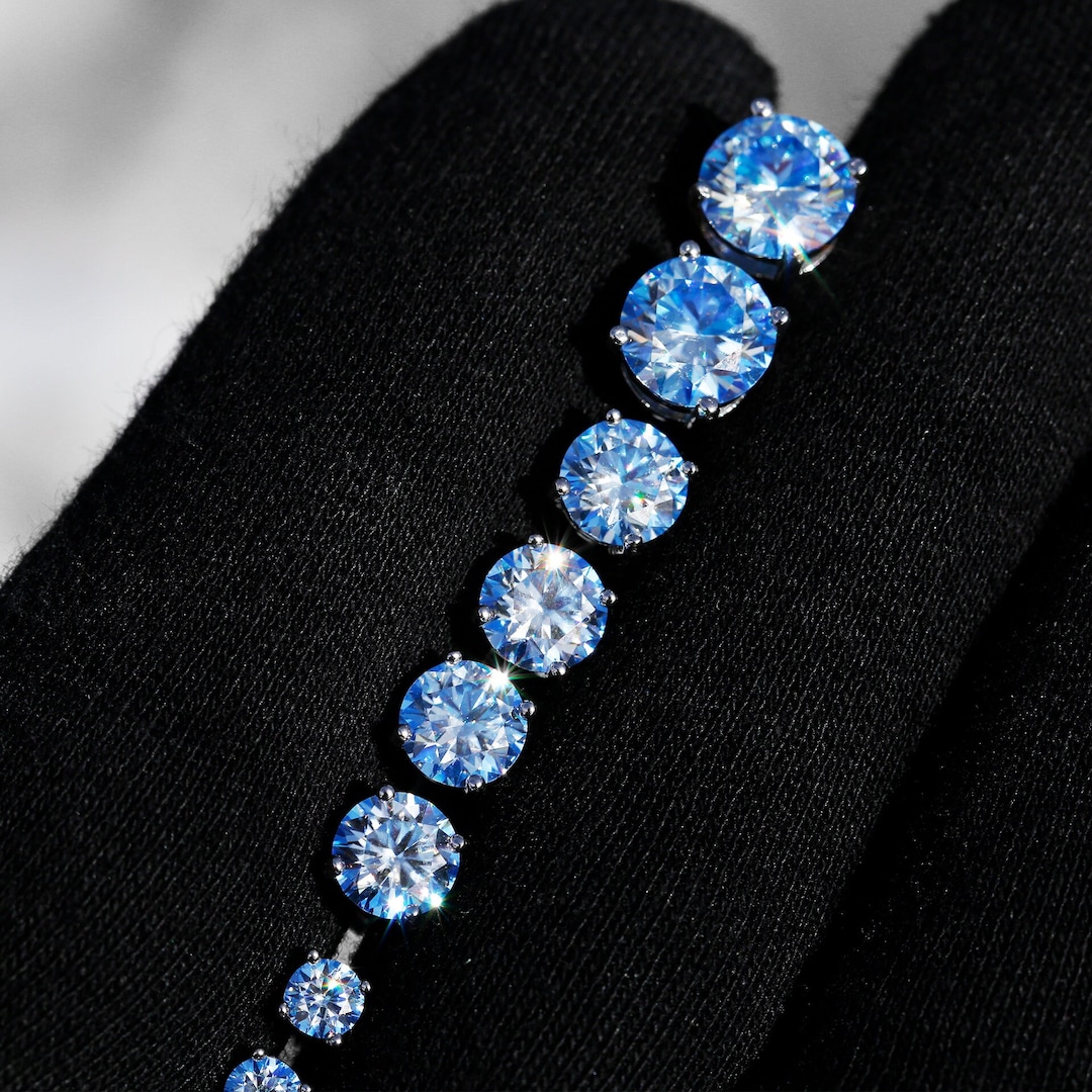 0.6ctw - 4.0ctw Light Blue Moissanite Stud Push Back Earrings for Women ...