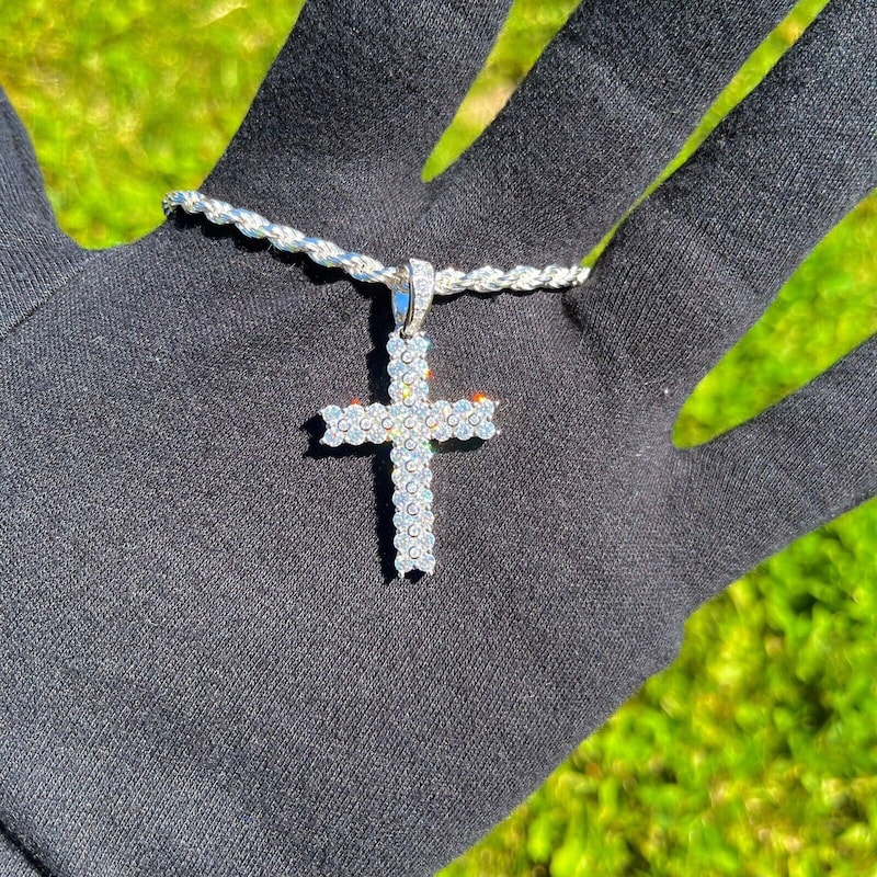 Iced Out Cross Chains - Etsy