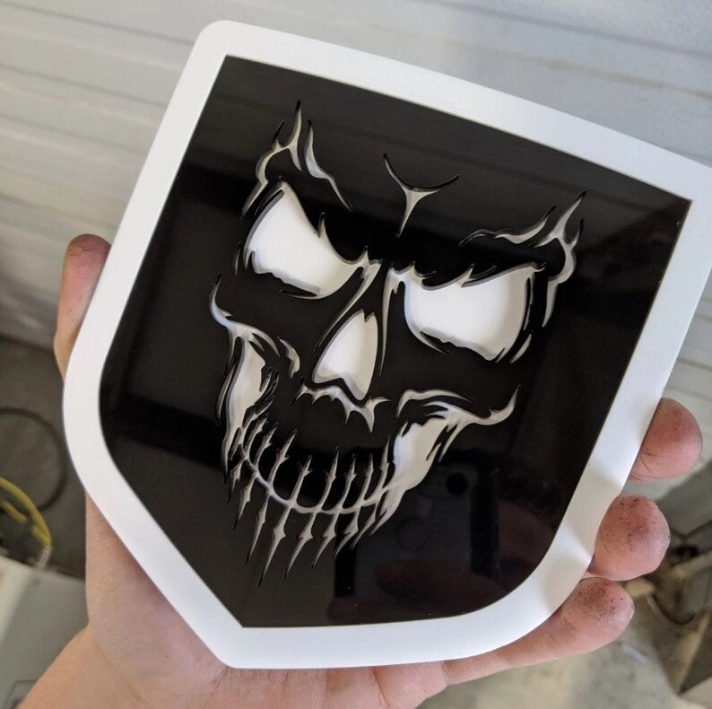 Skull Tailgate Badge - Fits 2009-2018 Dodge® Ram® Tailgate - 1500, 2500 ...