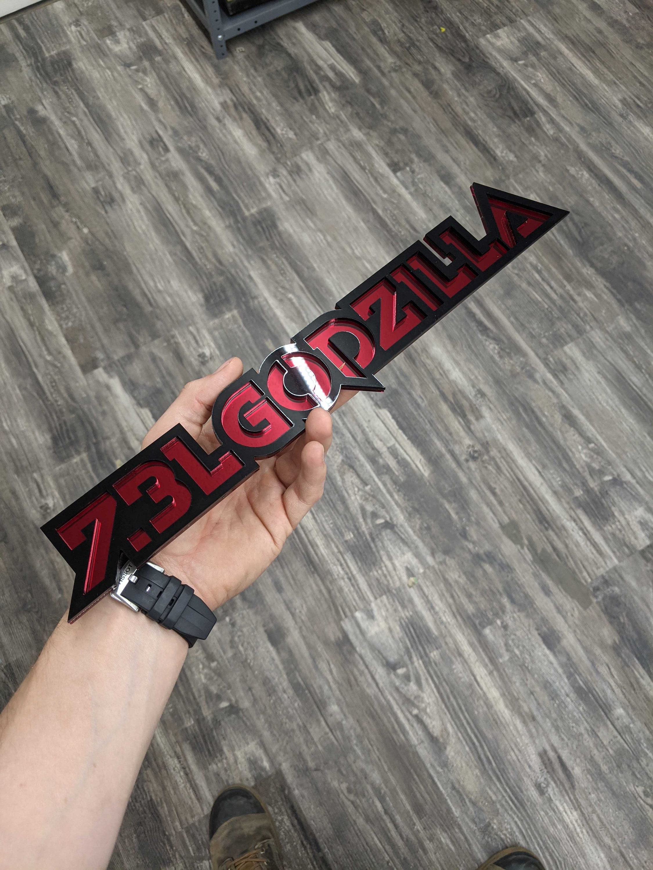 7.3 Godzilla Custom Text Emblem - Universal Truck Emblem Fitment - Etsy