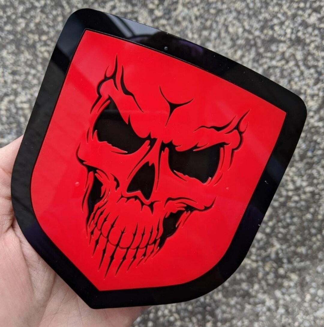 Skull Tailgate Badge - Fits 2009-2018 Dodge® Ram® Tailgate - 1500, 2500 ...