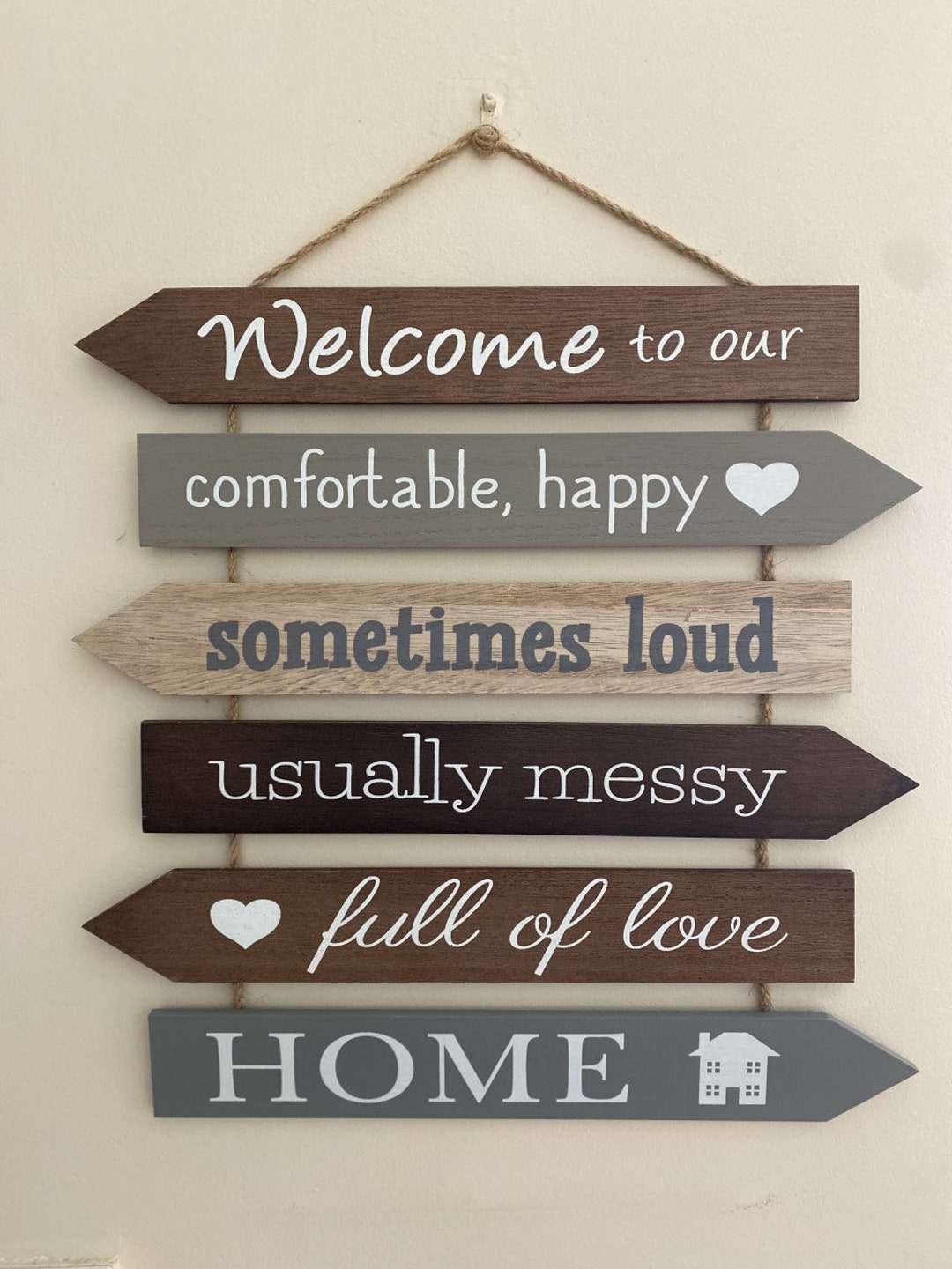 Multi Arrow Wooden Painted Welcome Sign 40 Cm - Etsy