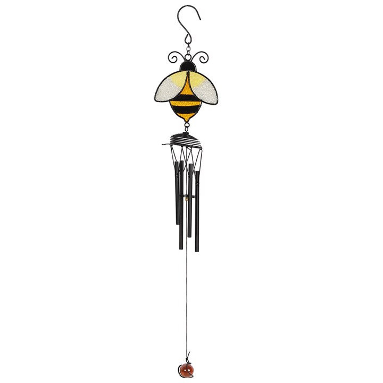 Bee Design Windchime With Sparkling Wings - Yellow and White - With ...