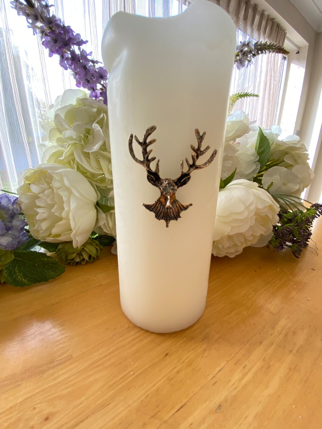 Christmas Stag Candle Pin, Aluminium Holiday Decoration - Etsy