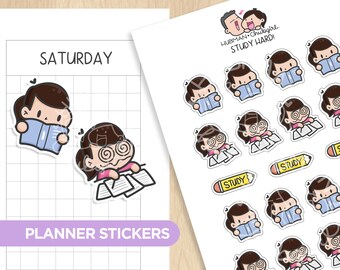 Study Hard Stickers - Etsy