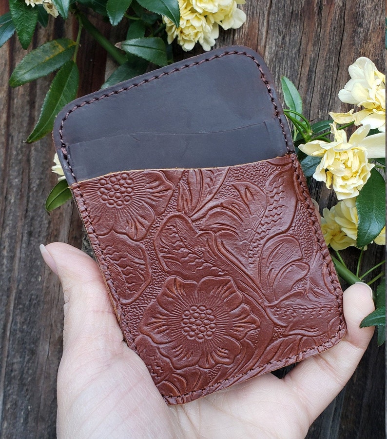 Vintage Minimalist Leather Wallet women men minimalist | Etsy