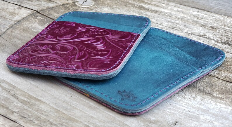 Vintage Minimalist Leather Wallet women men minimalist | Etsy