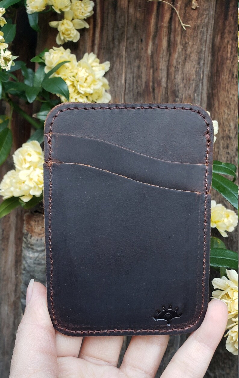 Vintage Minimalist Leather Wallet women men minimalist | Etsy