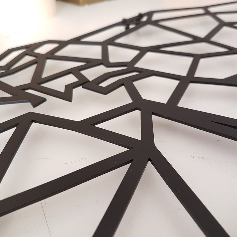 Geometric World Map Metal Wall Art 2mm 008 Thick - Etsy