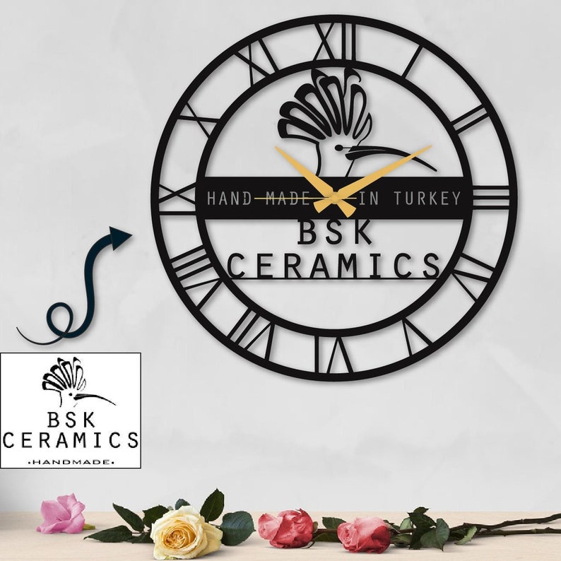 Custom Wall Clock From Your Logo Personalized Metal Wall Art - Etsy