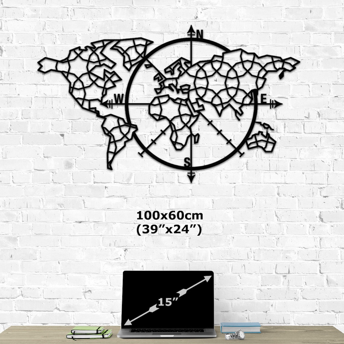 World Map Metal Wall Art 2mm 0.08 Thick Sturdy Iron - Etsy
