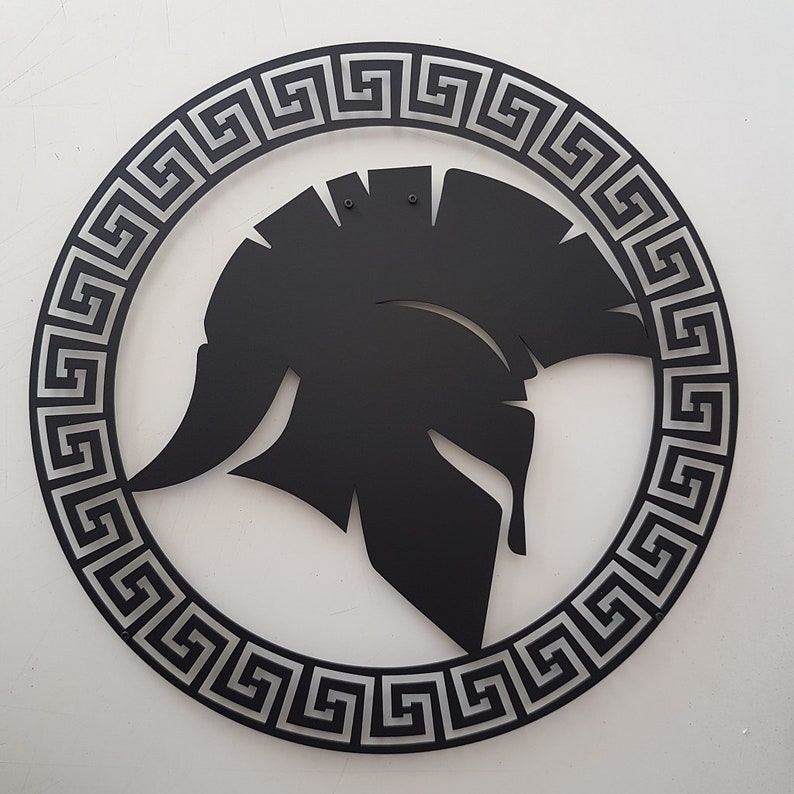 Spartacus Metal Wall Art: Roman Warrior Decor With Meander Pattern for ...