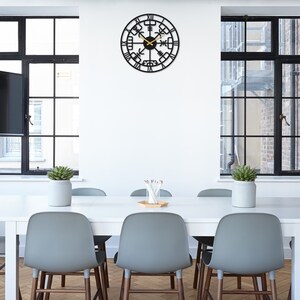 Vegvisir Metal Wall Clock, Vikings Pattern Metal Wall Clocks, Viking ...