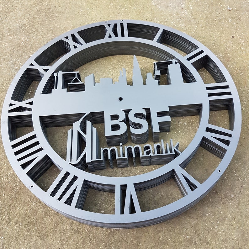 Personalized Metal Wall Clock From Your Logo: Custom Office Art Decor ...