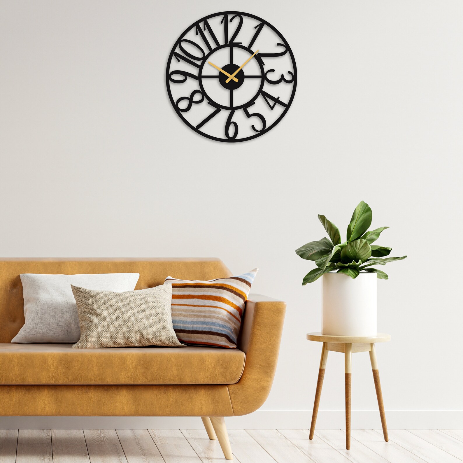 40" Metal Wall Clock: Large Iron Decorative Clock With Numbers - Etsy