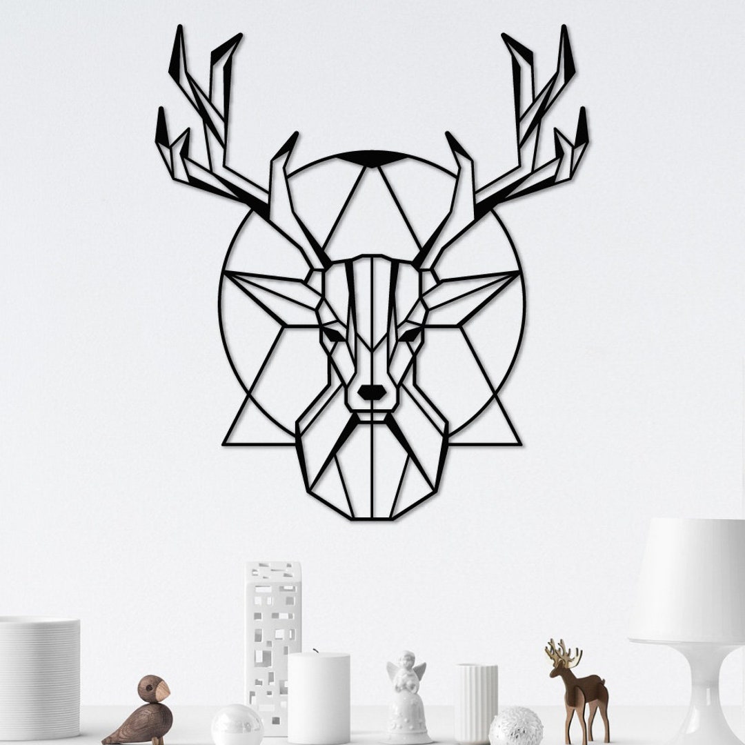 Deer Head Metal Wall Art, Buck Head Wall Decor, Home Decoration ...