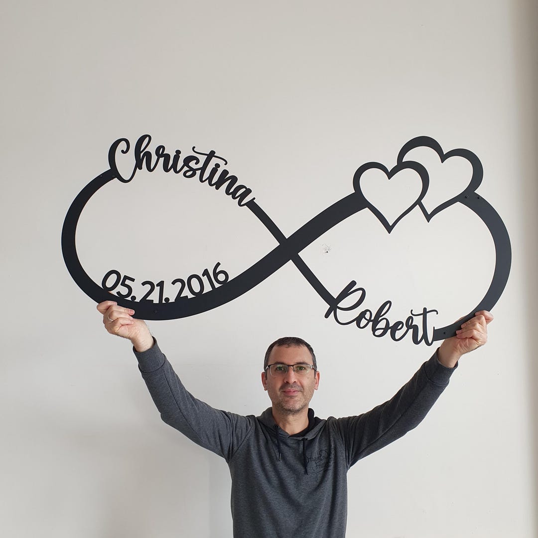 Personalized Infinity Love Couples Name Date Metal Wall Sign | Metal ...