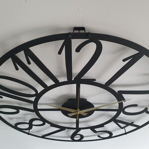 40" Metal Wall Clock: Large Iron Decorative Clock With Numbers - Etsy