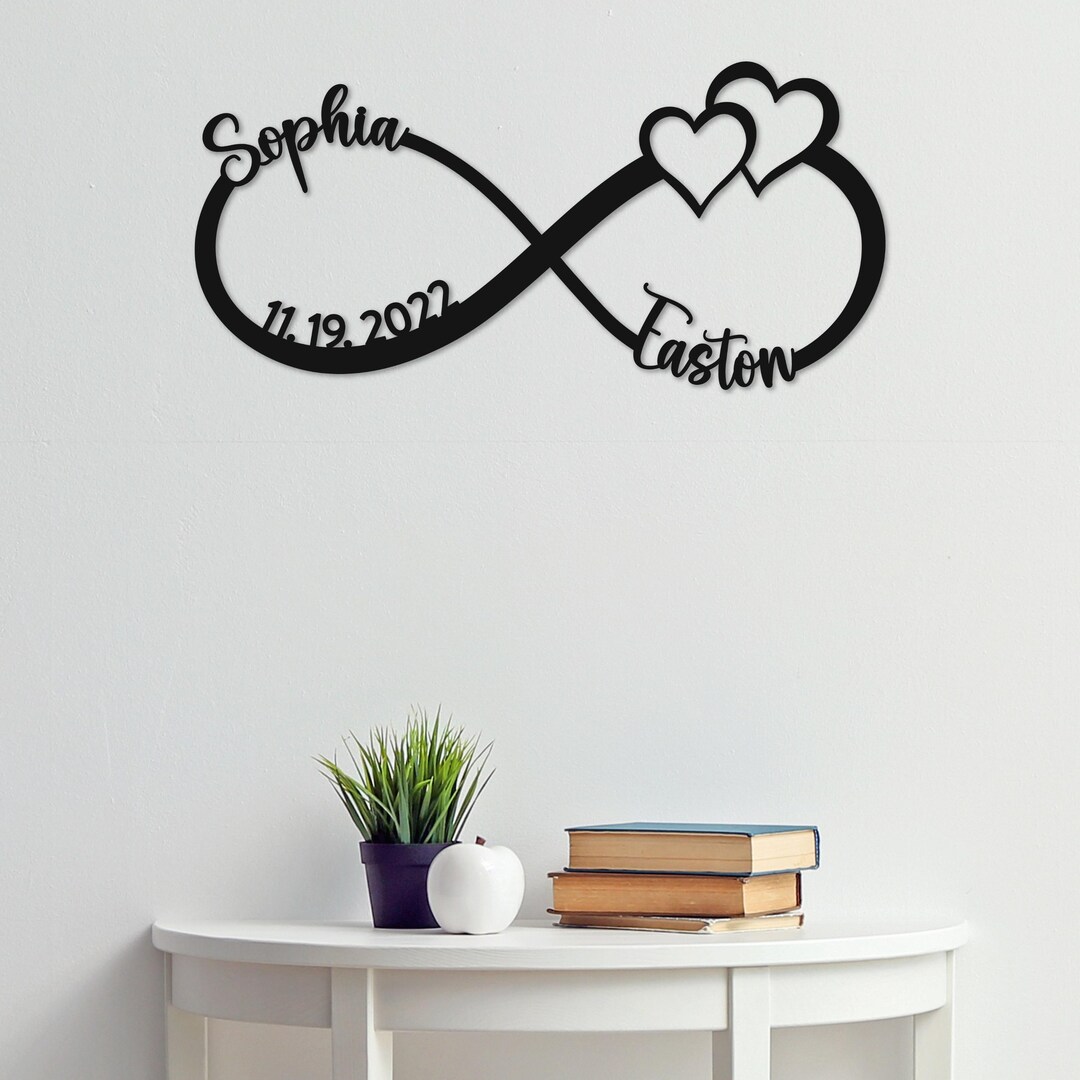 Personalized Infinity Wall Decor With Names & Date for Valentines Days, Anniversary, Couples ...