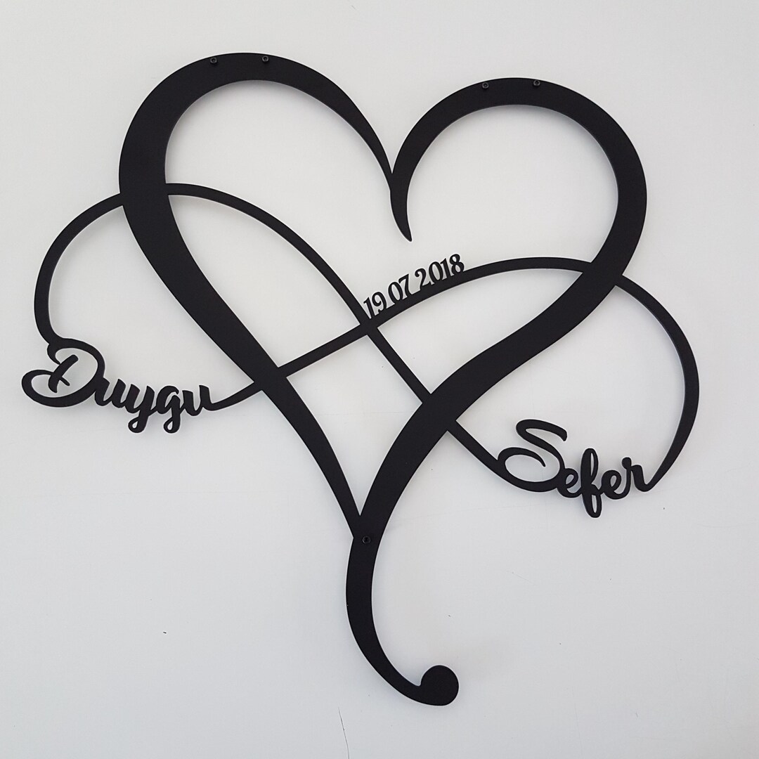 Personalized Infinity Heart Sign With Names, Custom Infinity Sign Heart ...