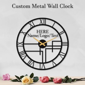 Customized Metal Wall Clock, Personalized Name Wall Clock for ...