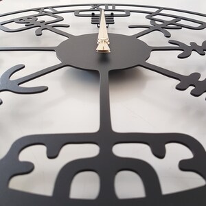 Vegvisir Metal Wall Clock, Vikings Pattern Metal Wall Clocks, Viking ...