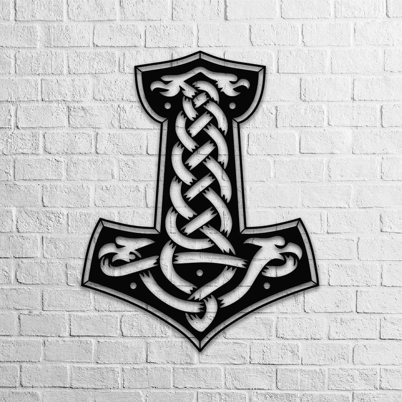 Thor Hammer Metal Wall Art Mjolnir Wall Decor Avengers Storm | Etsy