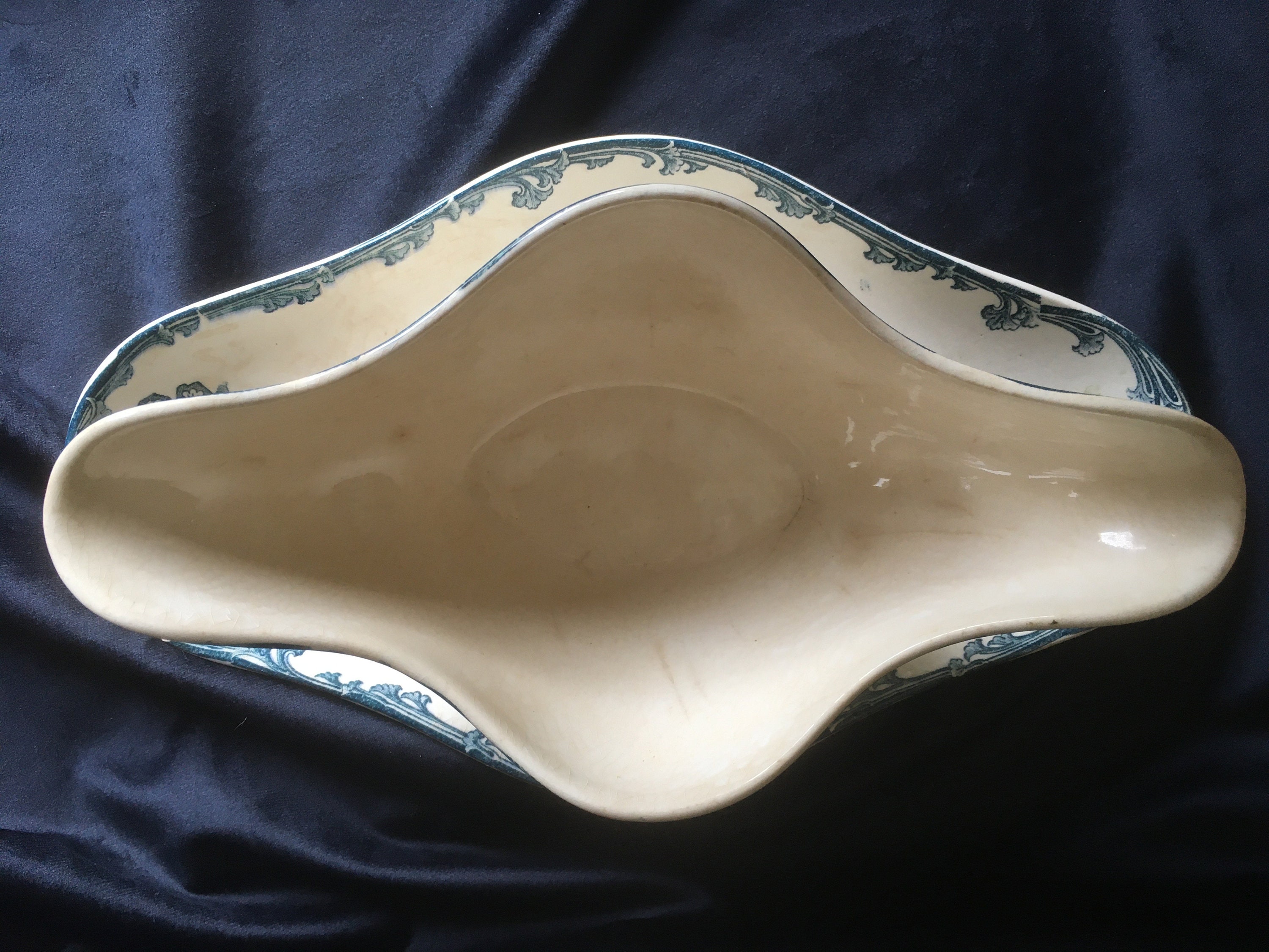 French Vintage Saucier With Attached Under Plate 1900's - Etsy