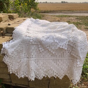 Vintage French Hand Crocheted Bedspread/throw - Etsy UK