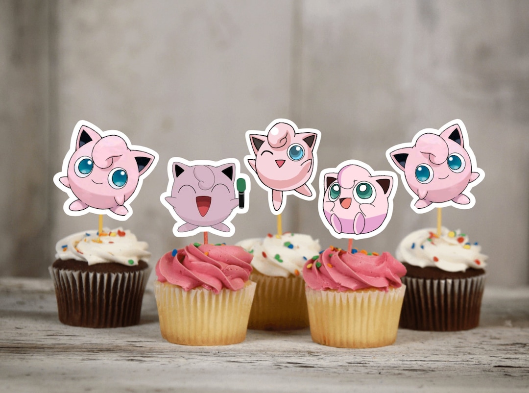 Jigglypuff Cupcake Topper | Pokemon Birthday | Anime | Pickachu - Etsy