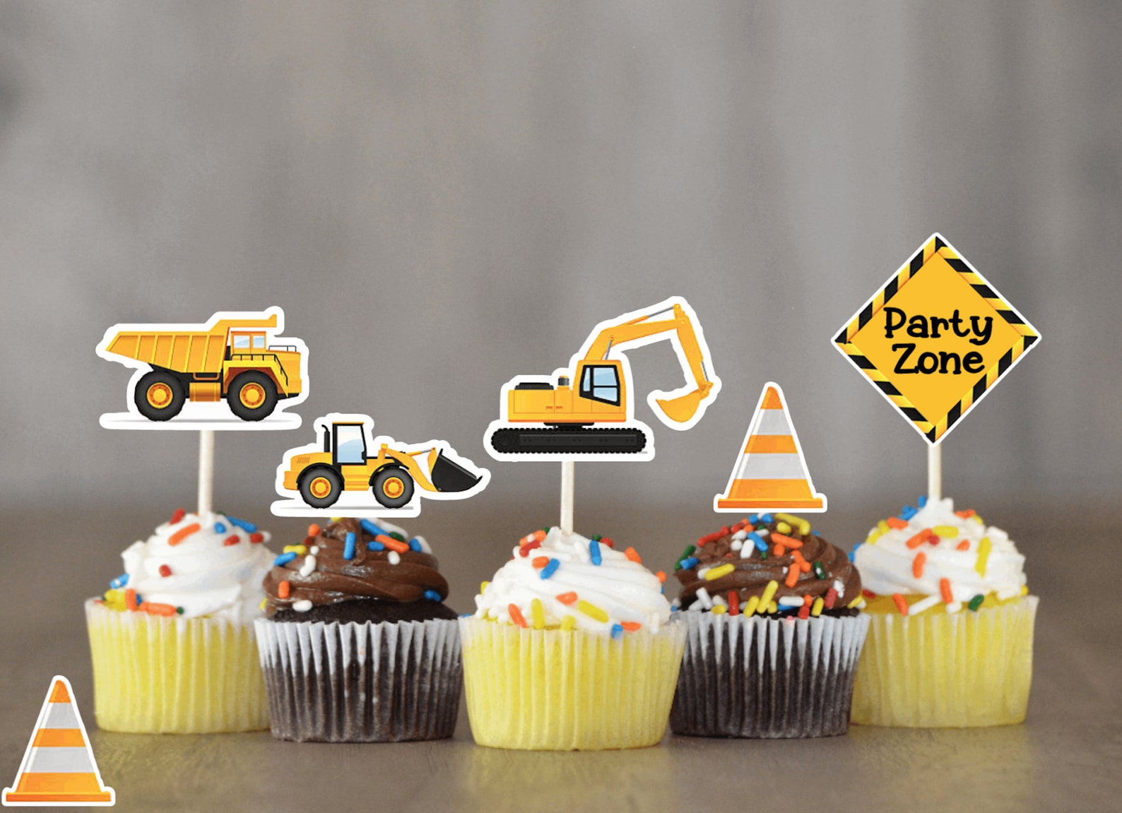 Construction Trucks Cupcake Toppers | Construction Trucks Birthday ...