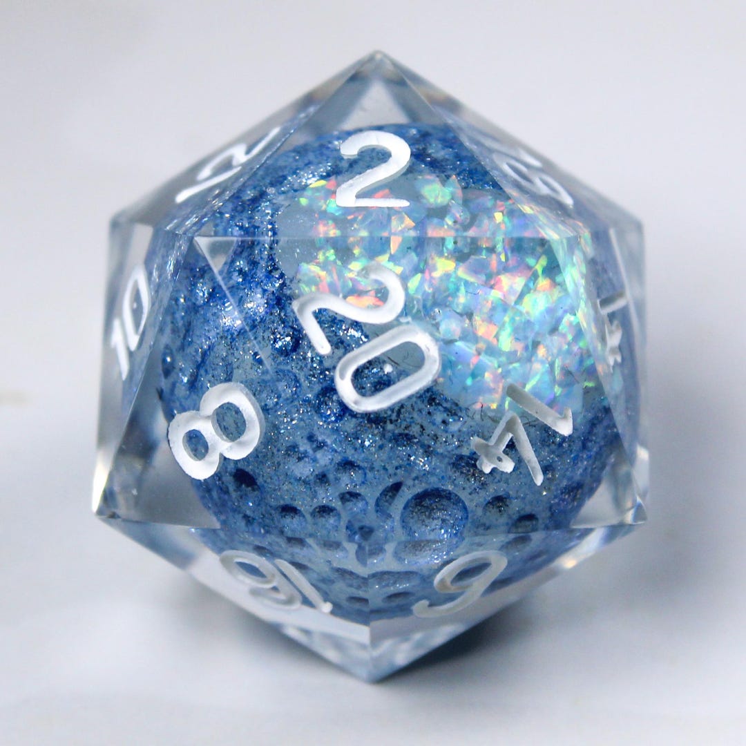 Blue Moon Opal Geode - Glow in the Dark Handmade 20mm D20 - Etsy