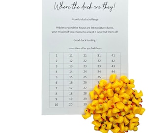 Hide a Duck - Scavenger Hunt Prank Joke - 100 Tiny Ducks - Game - Etsy