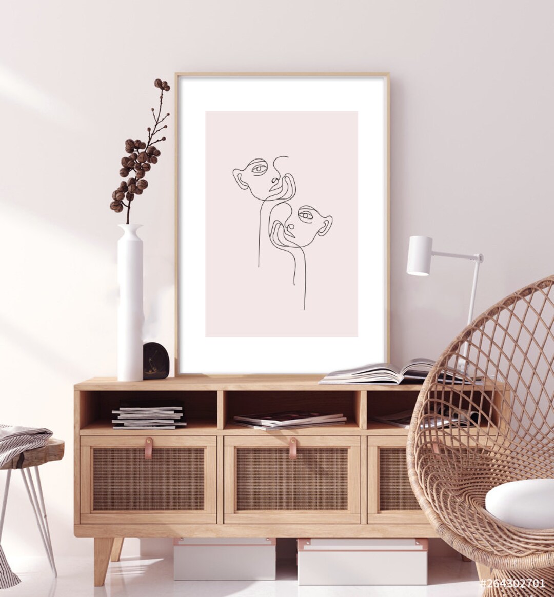 Face One Line Wall Art Home Decor Print Picture A5 A4 A3 Gift - Etsy