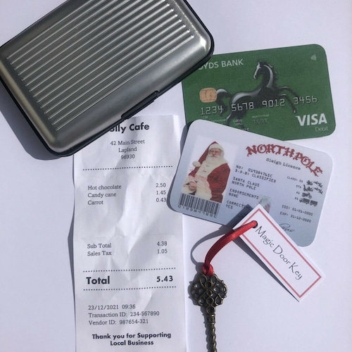 Santa's Lost Cafe Receipt Wallet Novelty Christmas Eve | Etsy