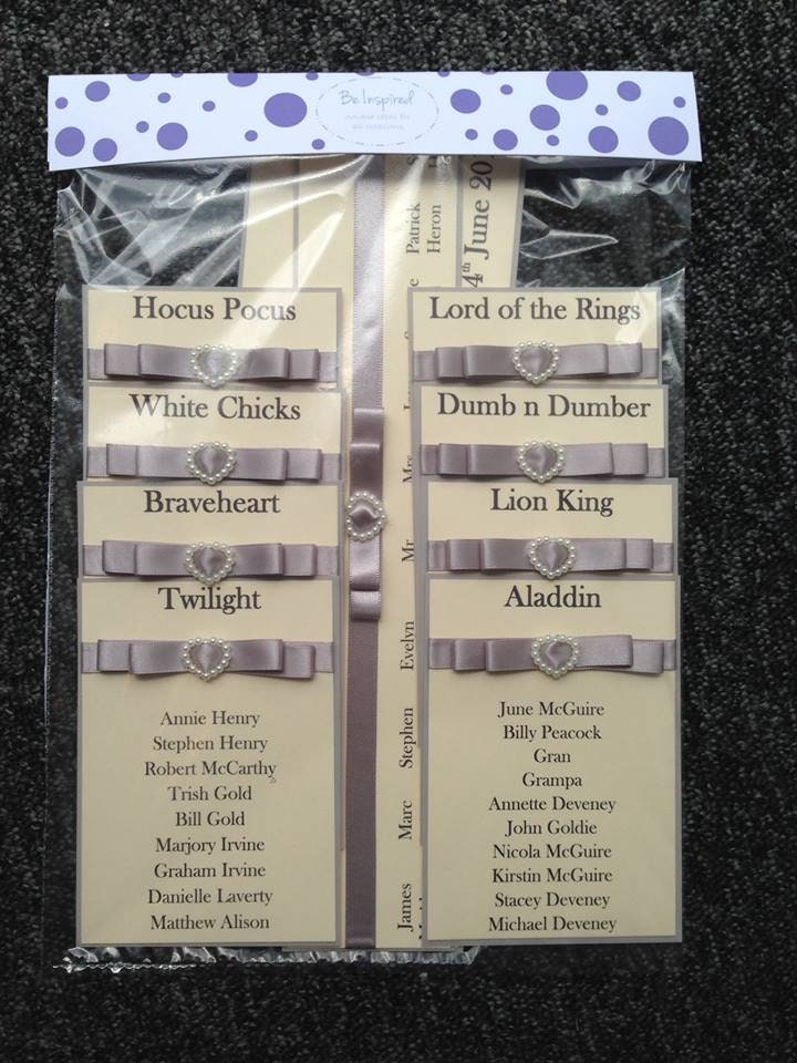 DIY Luxury Wedding Table Plan Seating Plan Ribbon Pearl Heart - Etsy