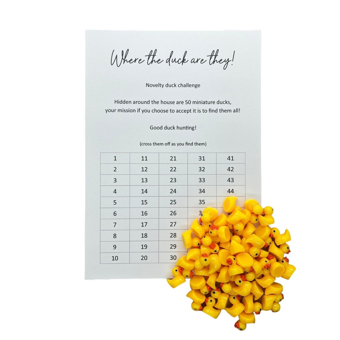 50 or 100 X Novelty Duck Game Fun Joke Stocking Filler Family Hide the ...