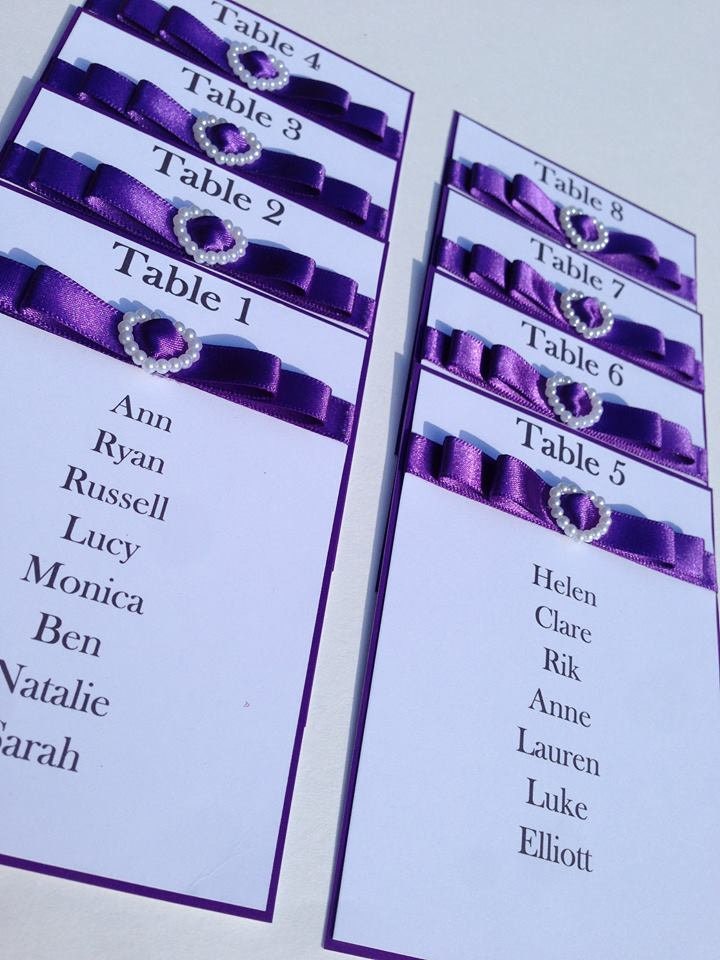 DIY Luxury Wedding Table Plan Seating Plan Ribbon Pearl Heart - Etsy