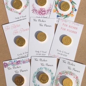 10 X Personalised for Richer for Poorer Chocolate Wedding Favours Thank ...