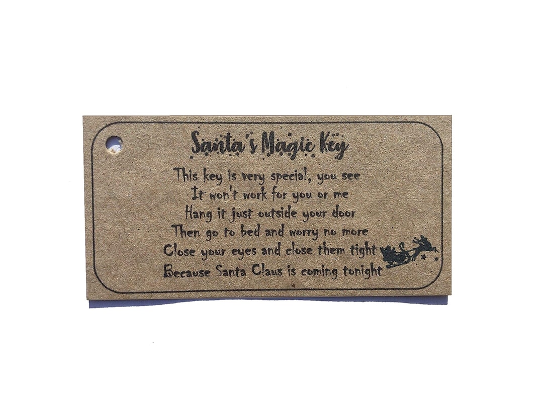 10 X Santa's Magic Key Tags Christmas Eve Magic Labels Fundraising ...