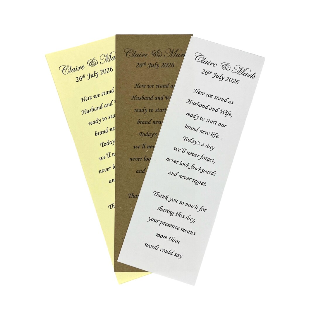 50 X Personalised Wedding Favour Scrolls Thank You Gift Mini Elegant ...