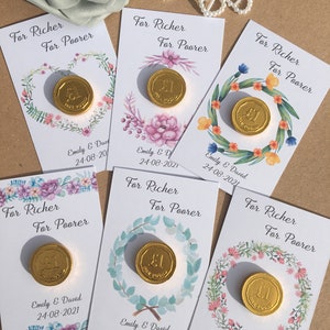 10 X Personalised for Richer for Poorer Chocolate Wedding Favours Thank ...