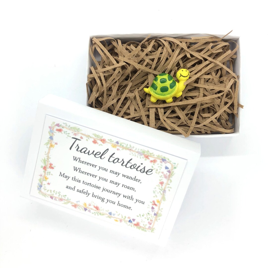 Travel Tortoise Gift Lucky Charms Stocking Filler Cute Animal Novelty ...