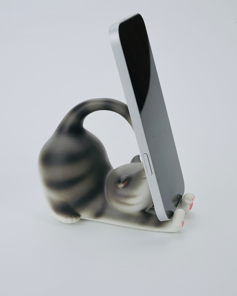 Ceramic Cat Ornament, Ceramic Cat Phone Stand - Etsy