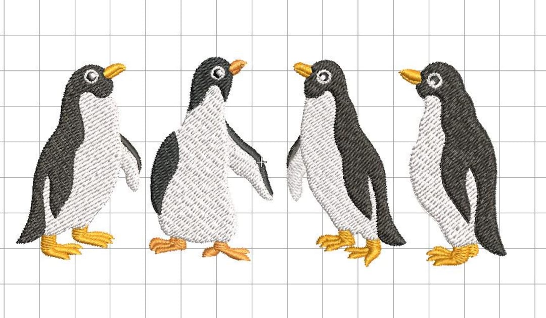 Penguin Friends Embroidery Design: 4 Styles, 3 Sizes (digital File) - Etsy