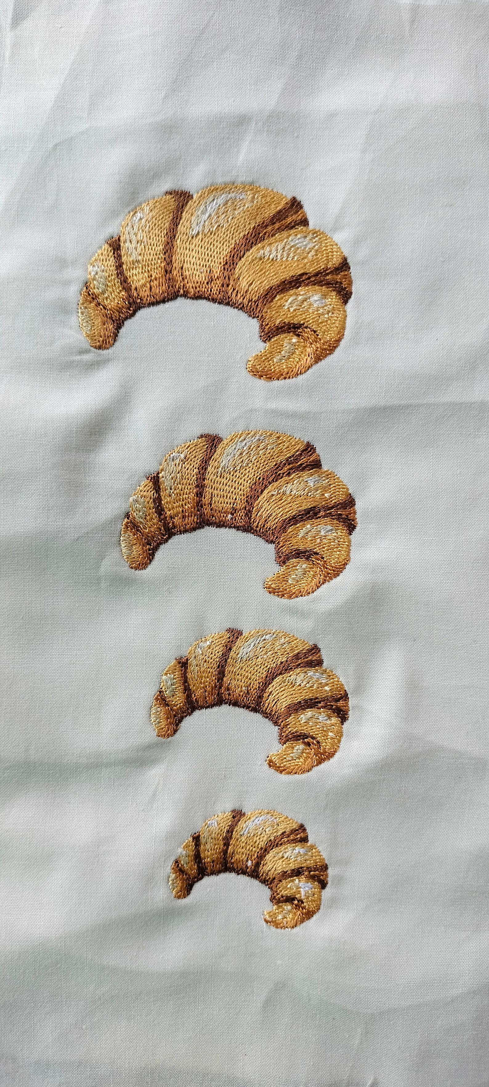 Croissant Embroidery Design File, Small Croissant Embroidery, 4 Sizes ...