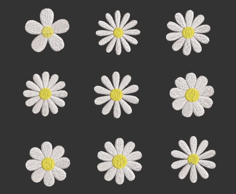 Daisy Embroidery Design File Instant Download for Machine Daisy Flower Embroidery Daisy 9 Styles ...