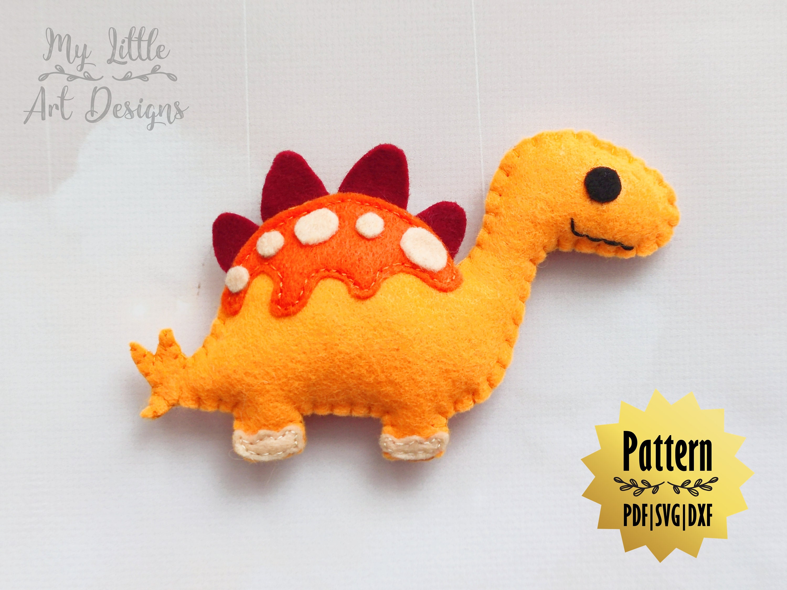 Stegosaurus Felt Pattern Stegosaurus Ornament Felt Dinosaur | Etsy